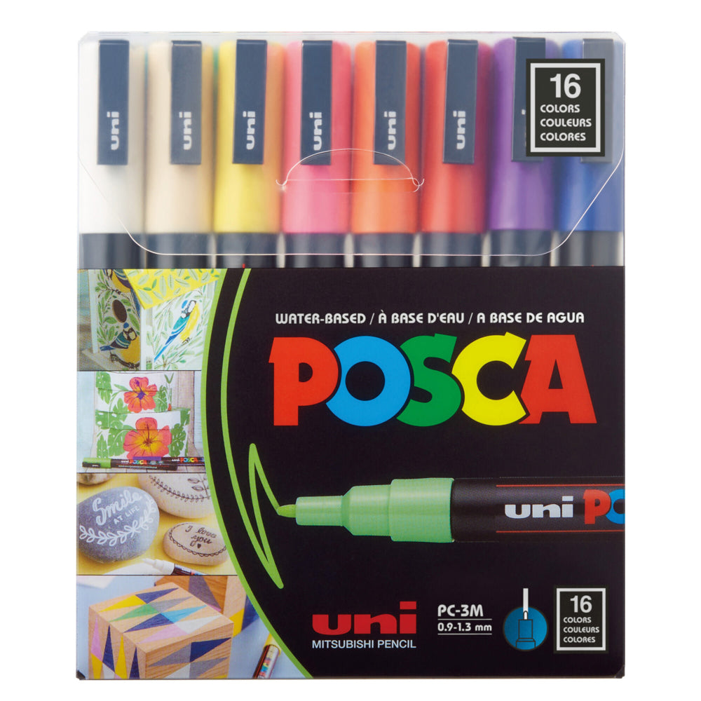 Posca Water-Based Paint Markers - Reversible Fine Tip (0.9-1.3mm) - As ...