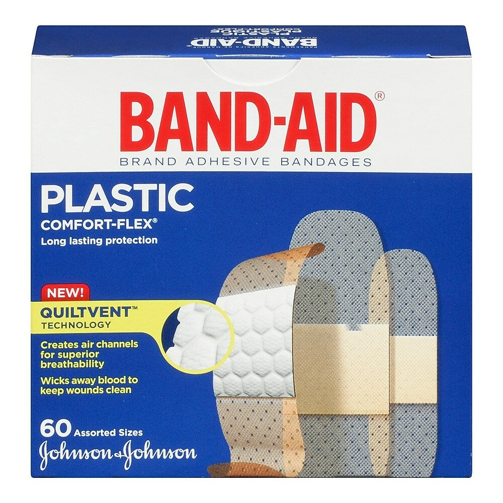 BAND-AID Brand COMFORT-FLEX Plastic Bandages, Assorted, 60 Pack – D2D ...