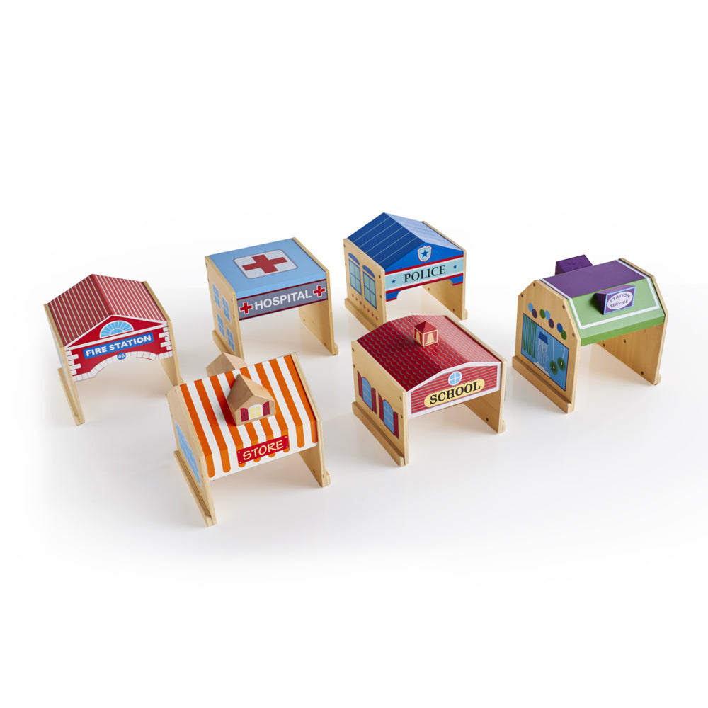 Guidecraft Community Buildings 6-Piece Set – D2D HealthCo.