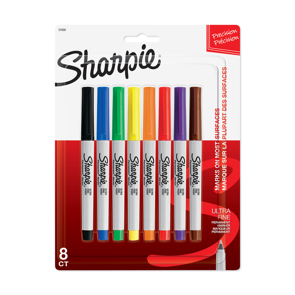 Sharpie Permanent Markers - Ultra Fine Point - Classic Colours - 8 Pac ...