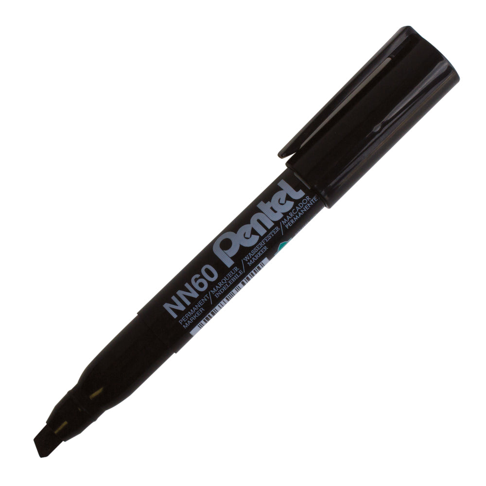 Pentel Green Label Permanent Marker - Chisel Point - Black - 12 Pack ...