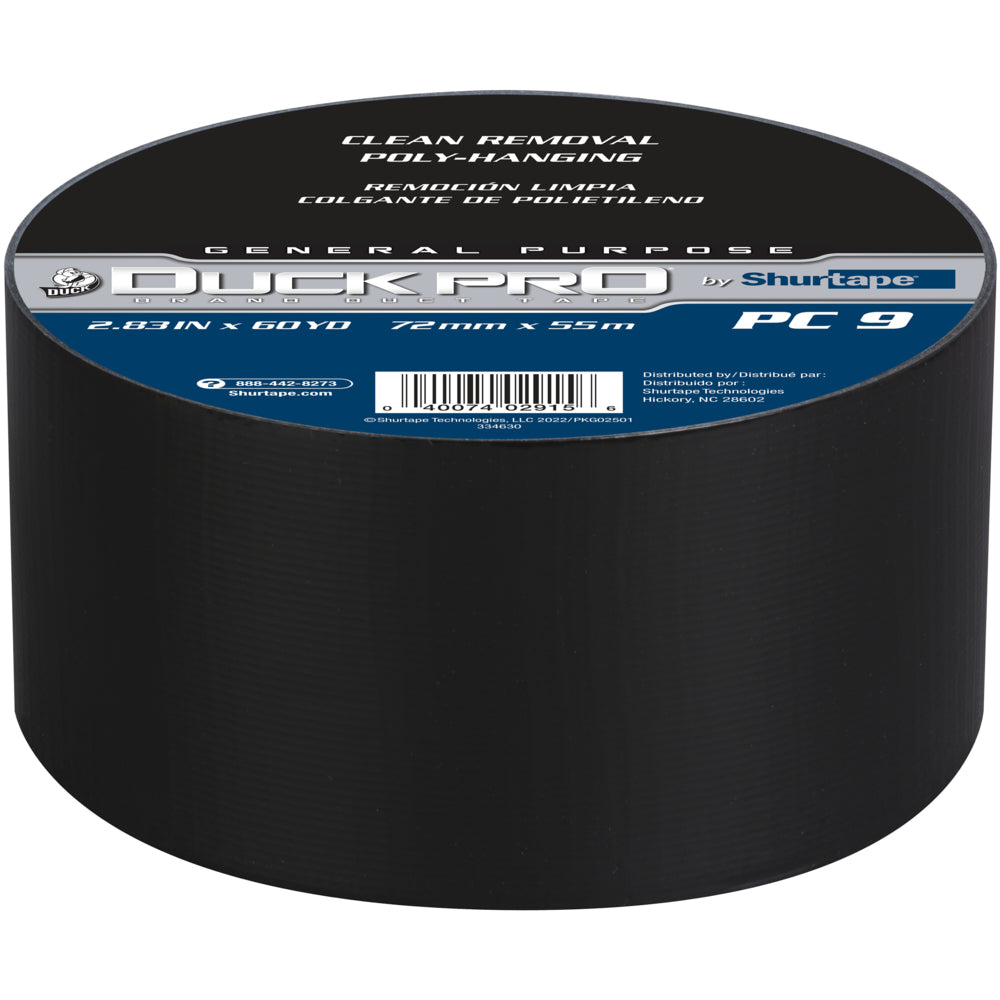 Duck Pro PC 9C General Purpose Grade Colored Cloth Duct Tape - Black ...